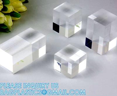 Cina Clear Polished Acrylic Cube Cylinder, Square Display Block, Jewelry Display Holder Base Stands, Crafts Closet Show in vendita