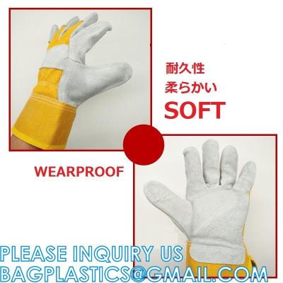 Cina Guanti di lavoro di saldatura di cuoio resistenti, guanti di sicurezza della palma, rivestimento della pelle scamosciata, pelle bovina, taglio resistente, driver Gloves in vendita