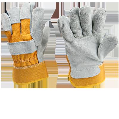 Cina Guanti di lavoro di saldatura di cuoio resistenti, guanti di sicurezza della palma, rivestimento della pelle scamosciata, pelle bovina, taglio resistente, driver Gloves in vendita