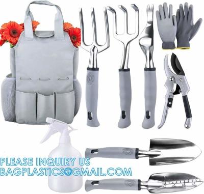 China 9 Piece Specialty Lady Garden Tool Set Heavy Duty Flower Design Garden Tool Set Gardening Tool With Bag for sale
