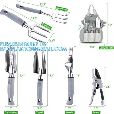 China 9 Piece Specialty Lady Garden Tool Set Heavy Duty Flower Design Garden Tool Set Gardening Tool With Bag for sale