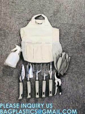 China 9 Piece Specialty Lady Garden Tool Set Heavy Duty Flower Design Garden Tool Set Gardening Tool With Bag for sale