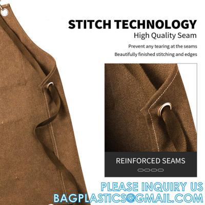 Cina Gardening Work Garden Tools Storage Aprons Waterdrop Resistant Cotton Canvas Cross Back Adjustable Apron in vendita