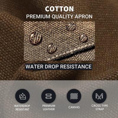 Cina Gardening Work Garden Tools Storage Aprons Waterdrop Resistant Cotton Canvas Cross Back Adjustable Apron in vendita