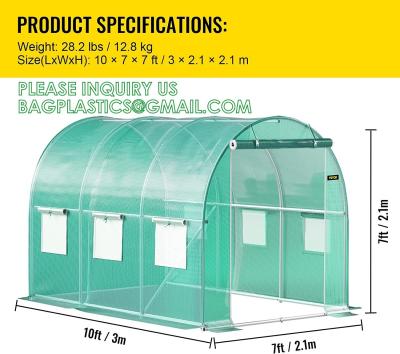 Cina Portable Plant GreenHouse Zippered Door Windows, Galvanized Steel Hoops, Glass Greenhouse, Polycarbonate Greenhouse in vendita