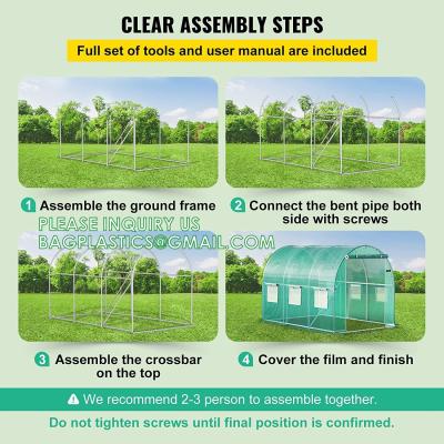 Cina Portable Plant GreenHouse Zippered Door Windows, Galvanized Steel Hoops, Glass Greenhouse, Polycarbonate Greenhouse in vendita