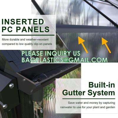 Cina Portable Plant GreenHouse Zippered Door Windows, Galvanized Steel Hoops, Glass Greenhouse, Polycarbonate Greenhouse in vendita