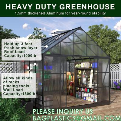 Cina Portable Plant GreenHouse Zippered Door Windows, Galvanized Steel Hoops, Glass Greenhouse, Polycarbonate Greenhouse in vendita