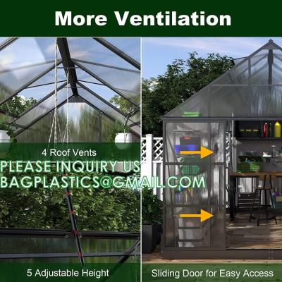 Cina Portable Plant GreenHouse Zippered Door Windows, Galvanized Steel Hoops, Glass Greenhouse, Polycarbonate Greenhouse in vendita