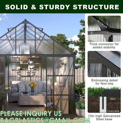 Cina Portable Plant GreenHouse Zippered Door Windows, Galvanized Steel Hoops, Glass Greenhouse, Polycarbonate Greenhouse in vendita