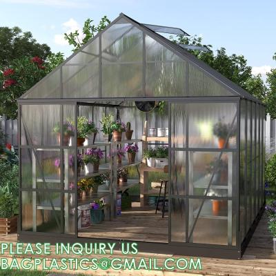 Cina Portable Plant GreenHouse Zippered Door Windows, Galvanized Steel Hoops, Glass Greenhouse, Polycarbonate Greenhouse in vendita