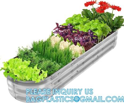 China Planter Boxs, Garden Boxes, Galvanized Steel Raised Garden Bed Kit Planter Raised Box With Safety Rubber Edging Strip for sale