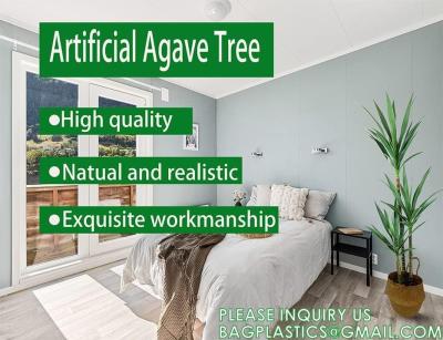 Cina La pianta artificiale con 76 foglie, vaso di plastica dell'albero della scuola materna, ritiene la tecnologia reale, agave verde del Faux dell'albero 5.3ft in vendita