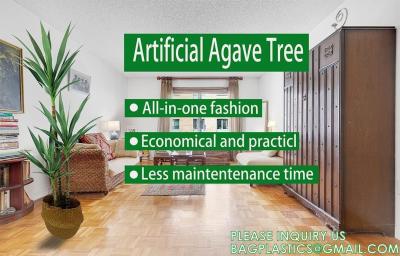 Cina La pianta artificiale con 76 foglie, vaso di plastica dell'albero della scuola materna, ritiene la tecnologia reale, agave verde del Faux dell'albero 5.3ft in vendita