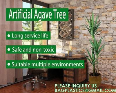 Cina La pianta artificiale con 76 foglie, vaso di plastica dell'albero della scuola materna, ritiene la tecnologia reale, agave verde del Faux dell'albero 5.3ft in vendita