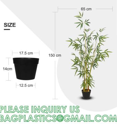 Cina Artificial Bamboo Tree Set of 2, Fake Greenery Plants in Pots for Indoor Outdoor, Beautiful Faux Tree with Leaves in vendita