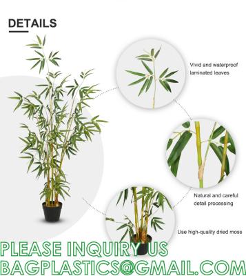 Cina Artificial Bamboo Tree Set of 2, Fake Greenery Plants in Pots for Indoor Outdoor, Beautiful Faux Tree with Leaves in vendita