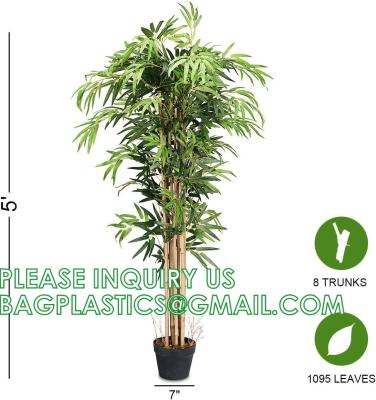 Cina Artificial Bamboo Tree Set of 2, Fake Greenery Plants in Pots for Indoor Outdoor, Beautiful Faux Tree with Leaves in vendita