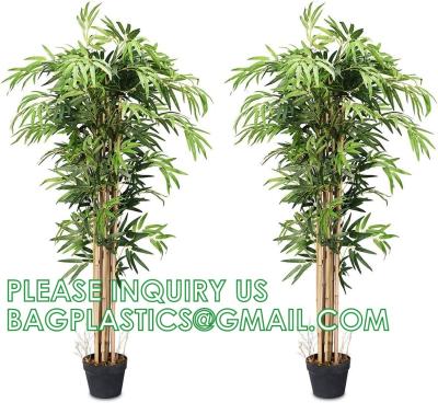 Cina Artificial Bamboo Tree Set of 2, Fake Greenery Plants in Pots for Indoor Outdoor, Beautiful Faux Tree with Leaves in vendita