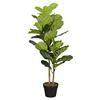 Cina Artificial Fiddle Leaf Fig Tree/Faux Ficus Lyrata for Home Office Decoration, Ships in Silvery Gray Planter in vendita