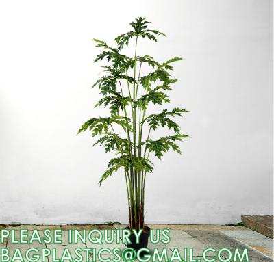 China Artificial Trees for Home Decor Plants Large Artificial Tree Branch Green Leaves Real Touch Fake Papaya Tree for sale