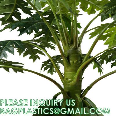 China Artificial Trees for Home Decor Plants Large Artificial Tree Branch Green Leaves Real Touch Fake Papaya Tree for sale