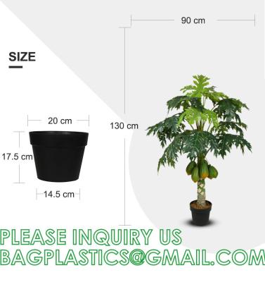 China Artificial Trees for Home Decor Plants Large Artificial Tree Branch Green Leaves Real Touch Fake Papaya Tree for sale