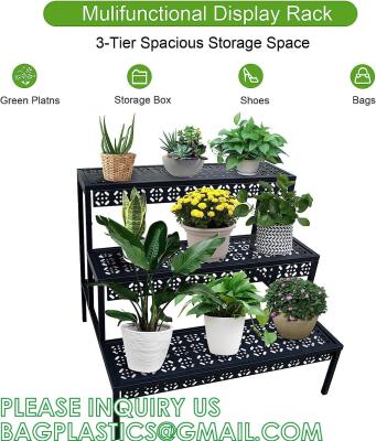 Cina Metal Plant Stand Garden Display Shelf Flower Pot Holder Storage Organizer Rack Indoor Home Outdoor Patio Balcony in vendita