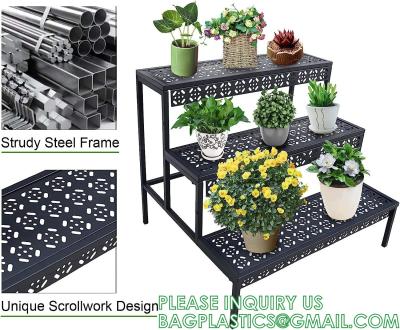 Cina Metal Plant Stand Garden Display Shelf Flower Pot Holder Storage Organizer Rack Indoor Home Outdoor Patio Balcony in vendita