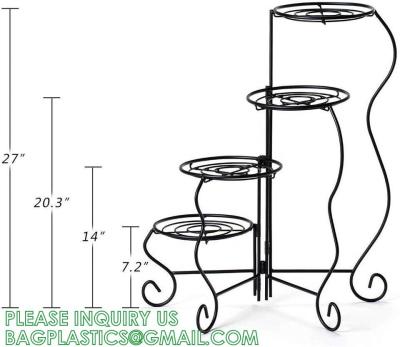 Cina Plant Stand Indoor Outdoor, Plant Shelf Multiple Flower Pot Holder, Metal Wrought Iron Planter Shelf Plant Display in vendita
