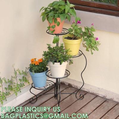 Cina Plant Stand Indoor Outdoor, Plant Shelf Multiple Flower Pot Holder, Metal Wrought Iron Planter Shelf Plant Display in vendita
