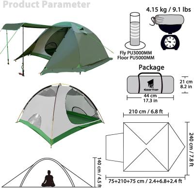 Cina Tents for Camping Waterproof Lightweight Easy Set Up 4 Season Winter Family Tent for Camp Backpacking Hiking Outdoor in vendita