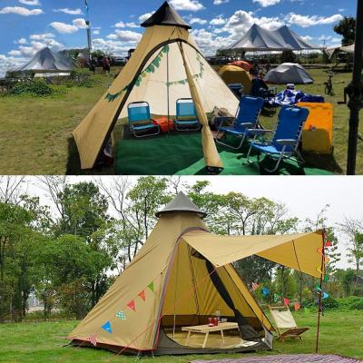 Cina Outdoor Camping Retro Tent, Luxury Glamping Tent Waterproof Canvas Tents for Family Camping Outdoor Hunting Party in vendita
