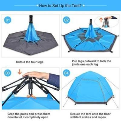 Cina Beach Tent Sun Shelter - Portable Sun Shade Instant Tent for Beach Carrying Bag, Stakes, 6 Sand Pockets, Anti UV in vendita