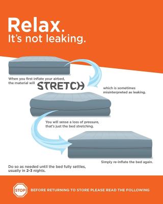 China Outdoor Folding Household Air Mattress, Fiber-Tech Queen Size 10in Bed Height 600lb Weight Capacity – Pump Sold for sale