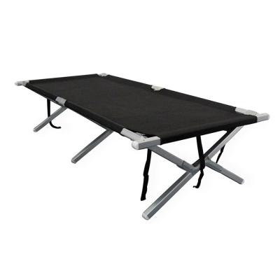 China Folding Metal Bunk Cot Steel Frame Sleep Adjustable Foldable Portable Single Outdoor Camping Bed for sale