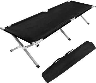 China Folding Metal Bunk Cot Steel Frame Sleep Adjustable Foldable Portable Single Outdoor Camping Bed for sale
