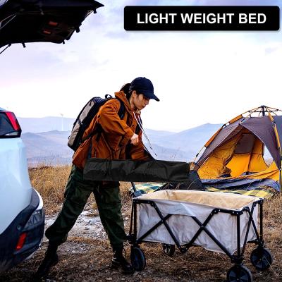 China Folding Metal Bunk Cot Steel Frame Sleep Adjustable Foldable Portable Single Outdoor Camping Bed for sale