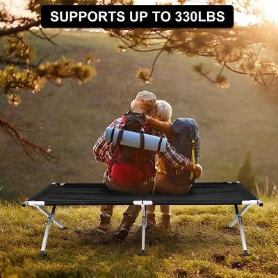 China Folding Metal Bunk Cot Steel Frame Sleep Adjustable Foldable Portable Single Outdoor Camping Bed for sale
