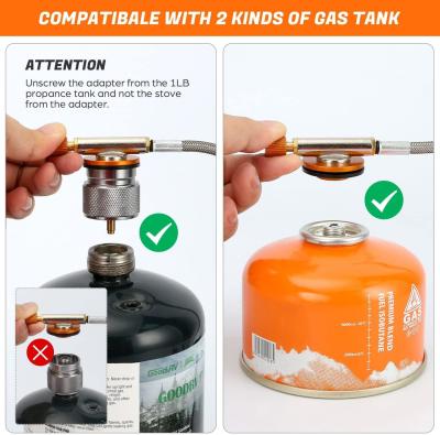 Cina stufa di gas di campeggio antivento della stufa di campo 6800W con l'adattatore della scatola metallica del combustibile, accensione piezo-elettrica, Carry Case, portatile in vendita