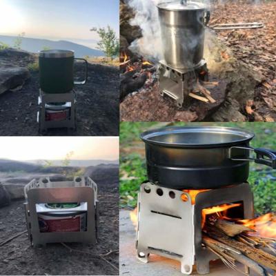 Cina Portatile del fornello del BARBECUE di picnic che piega le stufe di campo brucianti di legno Backpacking della stufa di acciaio inossidabile in vendita