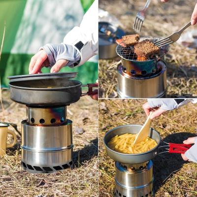 Cina Mini Portable Wood Burning Stove, pentole Backpacking pieghevoli Rocket Stove di acciaio inossidabile della stufa di campeggio in vendita