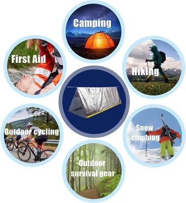 Cina Emergency Tent, 2 Person Tube Tent Survival Shelter Paracord, Stakes, Whistle Ultralight Survival Tent Emergency in vendita