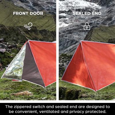 Cina Emergency Tent, 2 Person Tube Tent Survival Shelter Paracord, Stakes, Whistle Ultralight Survival Tent Emergency in vendita
