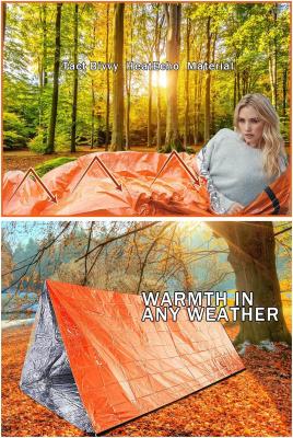 Cina Emergency Tent, 2 Person Tube Tent Survival Shelter Paracord, Stakes, Whistle Ultralight Survival Tent Emergency in vendita