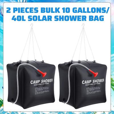 Cina 10 Gallons/ 40L Solar Camping Showers with Hot Water Portable Camping Shower Bag Removable Hose Shower Nylon Ropes in vendita