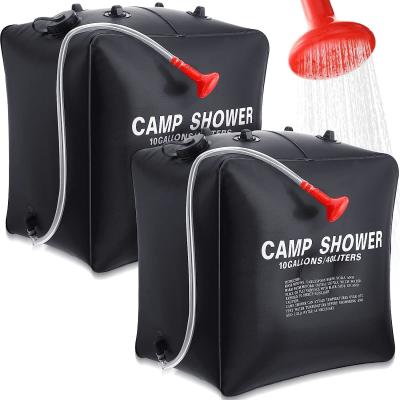 Cina 10 Gallons/ 40L Solar Camping Showers with Hot Water Portable Camping Shower Bag Removable Hose Shower Nylon Ropes in vendita