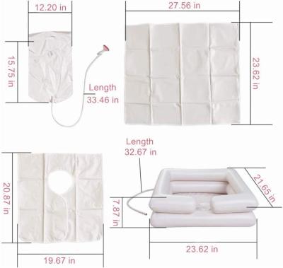 China Inflatable Shampoo Basin with Bedside PVC Shower Bag Combo Pack, Shampoo Bowl with Sprayer and Water Bag for sale