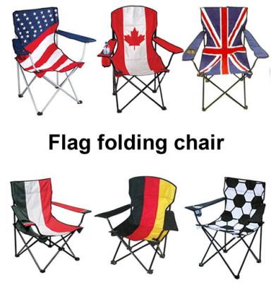 China Customizable Logo Countries Flag Printed Folding Metal Camping Beach Chair Wholesale Factory Aluminum Foldable for sale