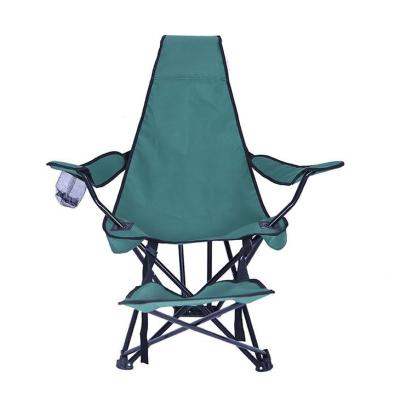 China Comfortable Reclining Folding Armrest Camping Chair High Quality Foldable Fishing Chairs With Footrest Cup Holder for sale